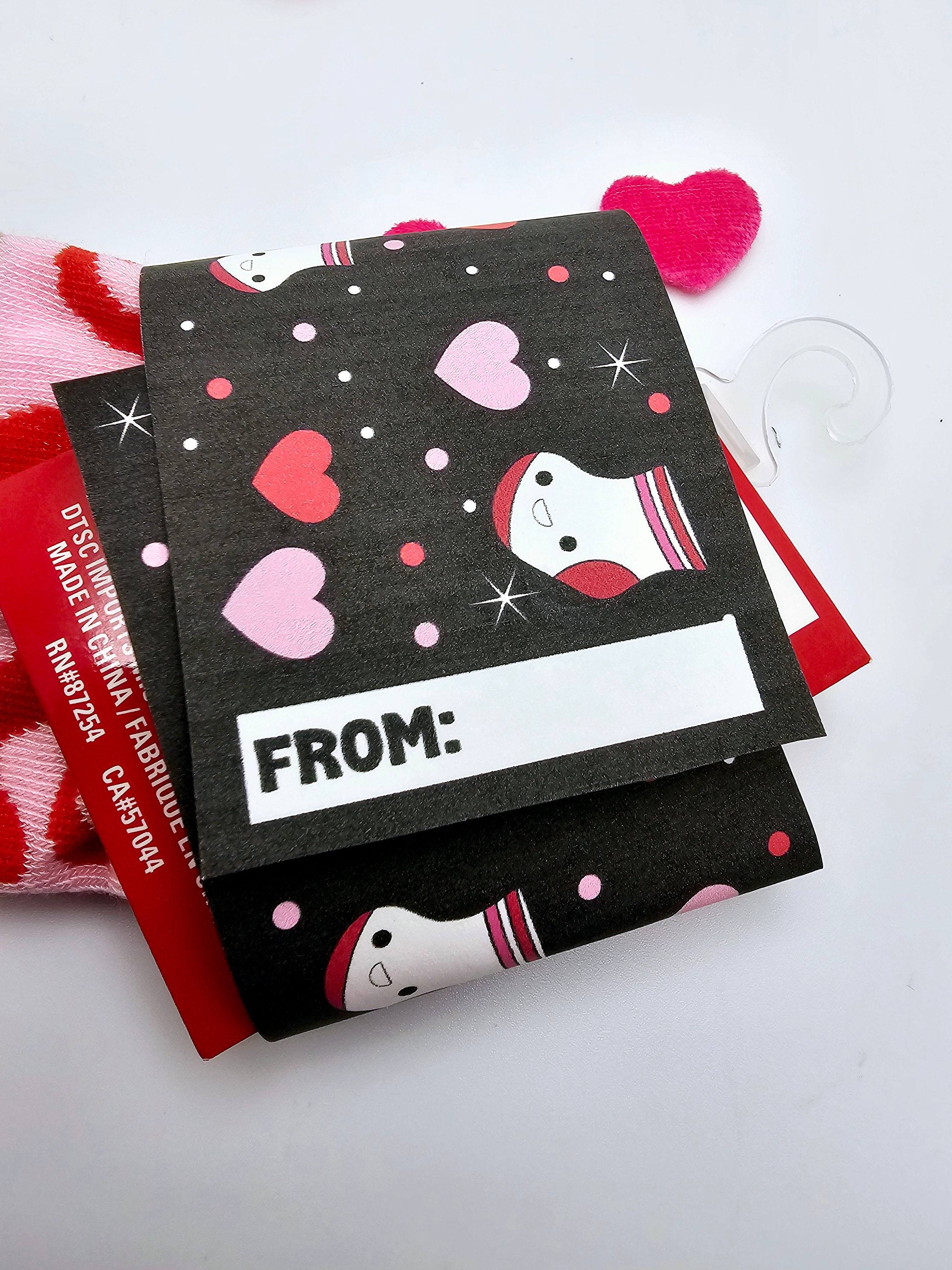 Valentine Printable Sock Wrapper Tags Tags for Socks Valentine's Day ...