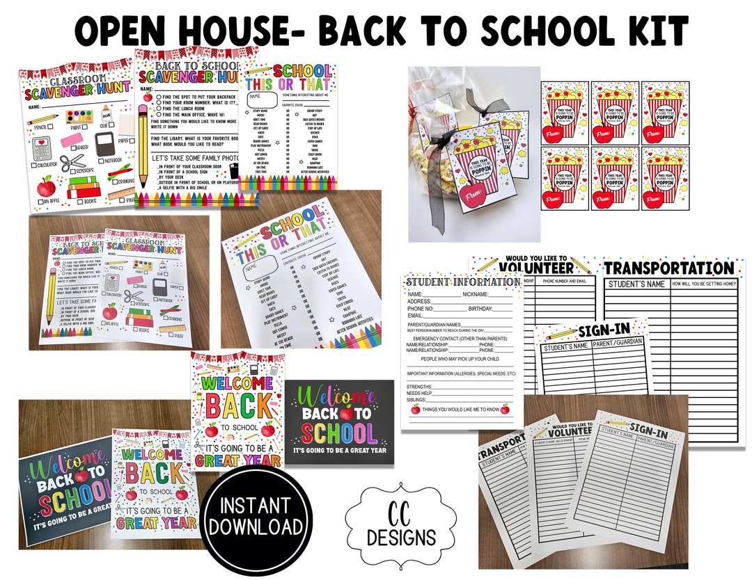 Back to School OPEN House Printable Kit Welcome Back School Kit Kit for ...
