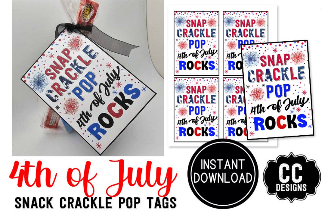 PRINTABLE Snap Crackle Pop Fourth of July Digital Printable Tags PDF ...
