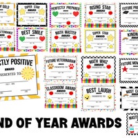 64 Student Award Certificates, Classroom End of Year Certificate ...