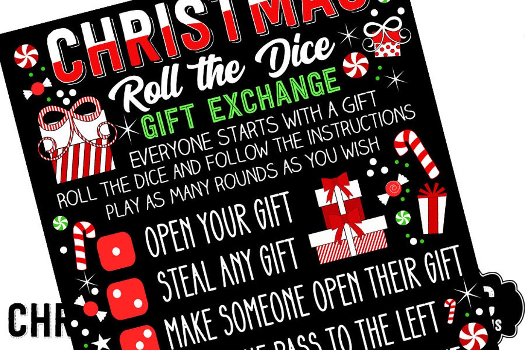 Christmas Roll the Dice Gift Exchange AND Candy Swap Fun Family Game ...