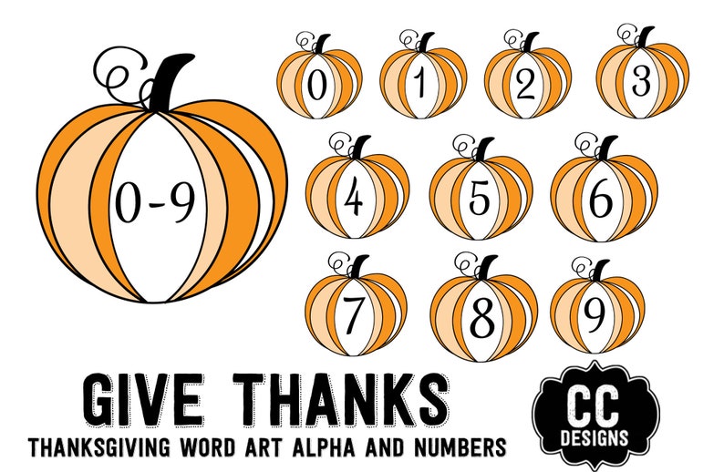 Give Thanks Word Art Overlays Clip Art and Alpha Thanksgiving - Etsy