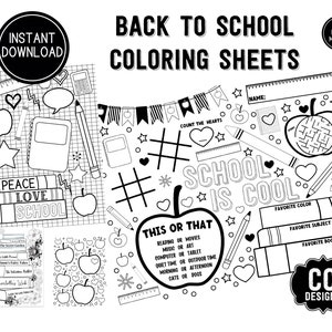 PRINTABLE Back to School Grades Doodle Activity and Coloring Sheets ...