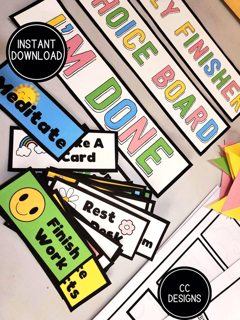 Choice Board Bulletin Board Kit Word Blocks for Early Finisher I'm Done ...