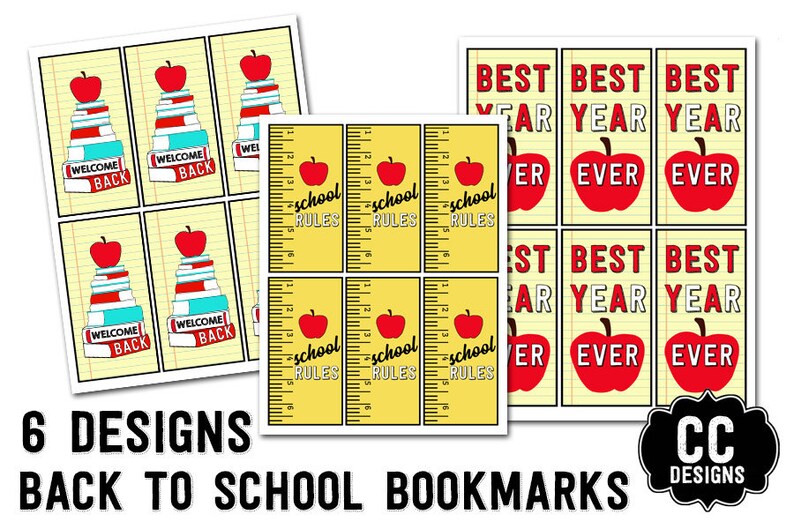 PRINTABLE Back to School Bookmarks Teacher First Day of School PTO Book ...