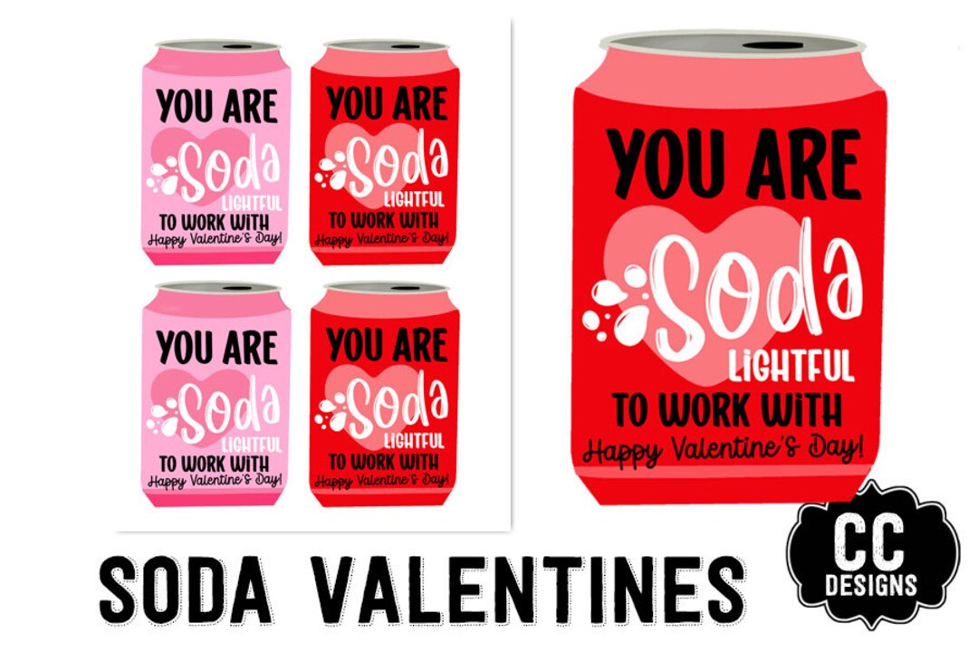 Printable Soda Work Valentine Card Valentine's Day Coworker Fun Cards ...