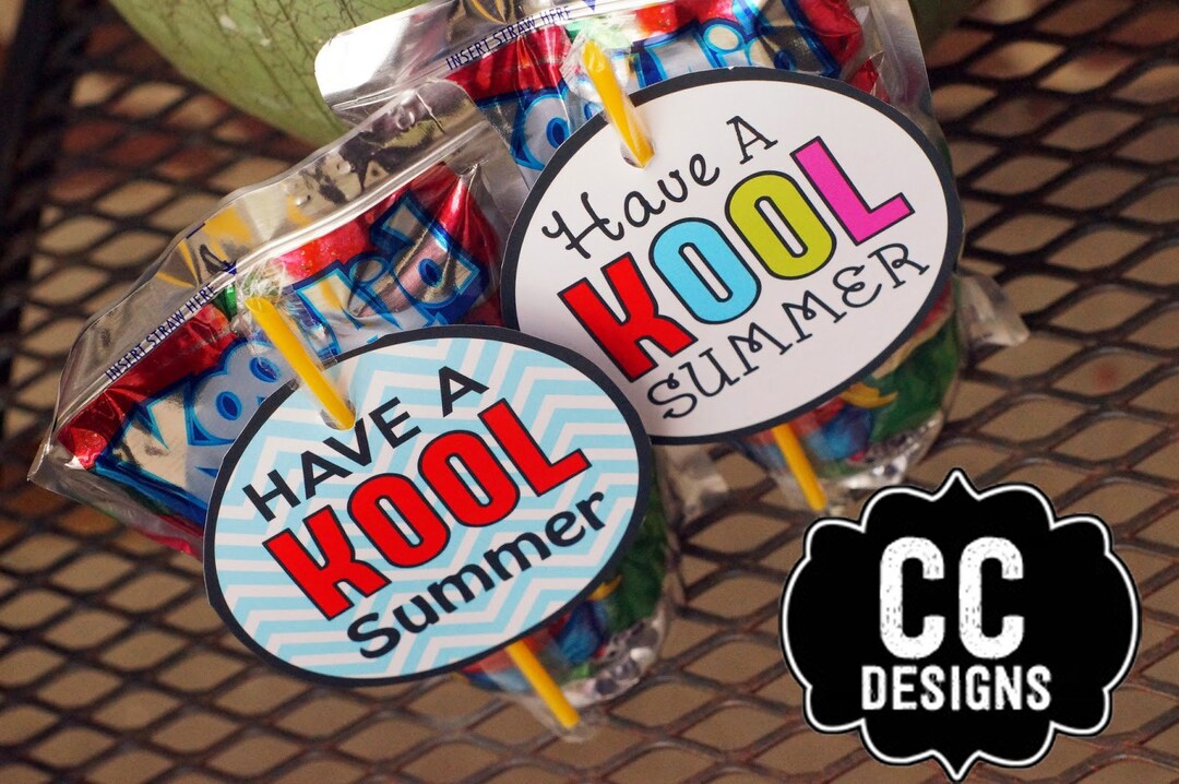 PRINTABLE School Summer Break Kool Juice Pouch Tags Juice Box Tags ...