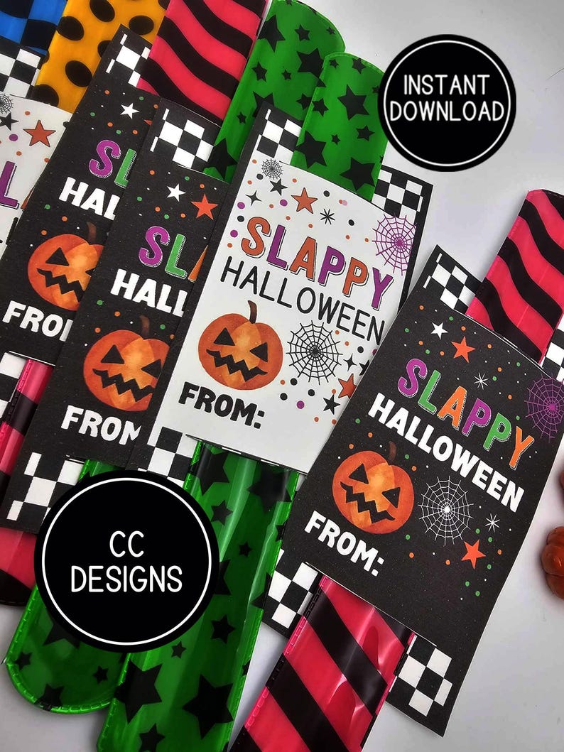 Slappy Halloween Party Favor Printable Tags Tags for Slap Bracelets ...