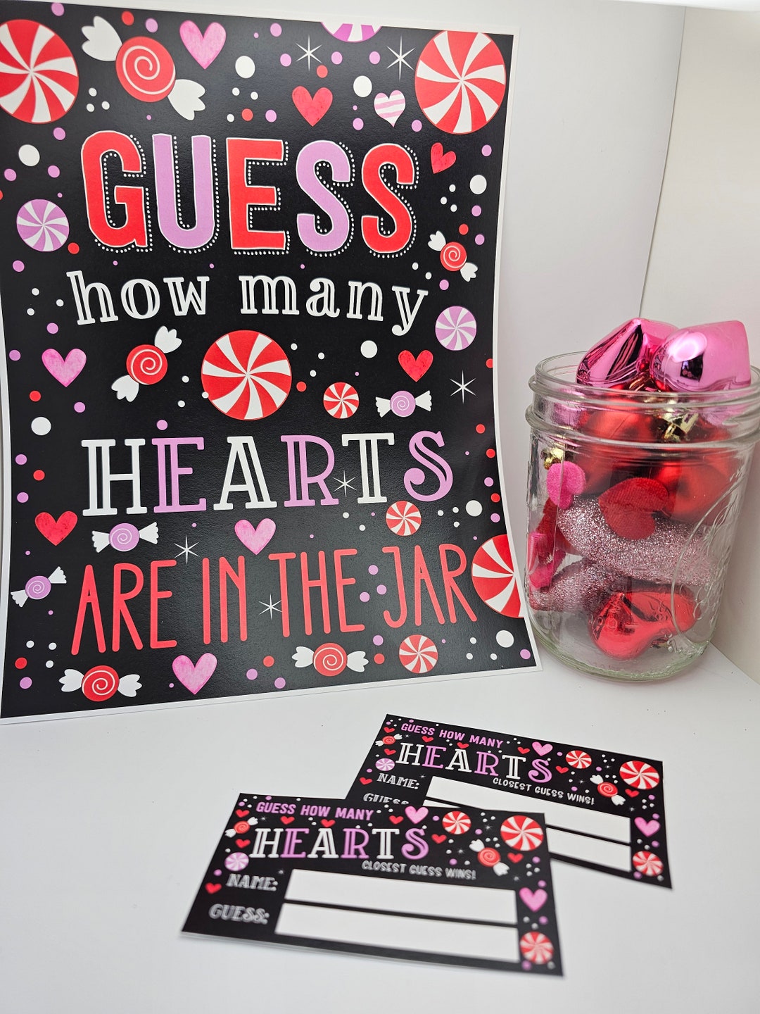 Printable Valentines' Day Heart Guessing Game - Etsy