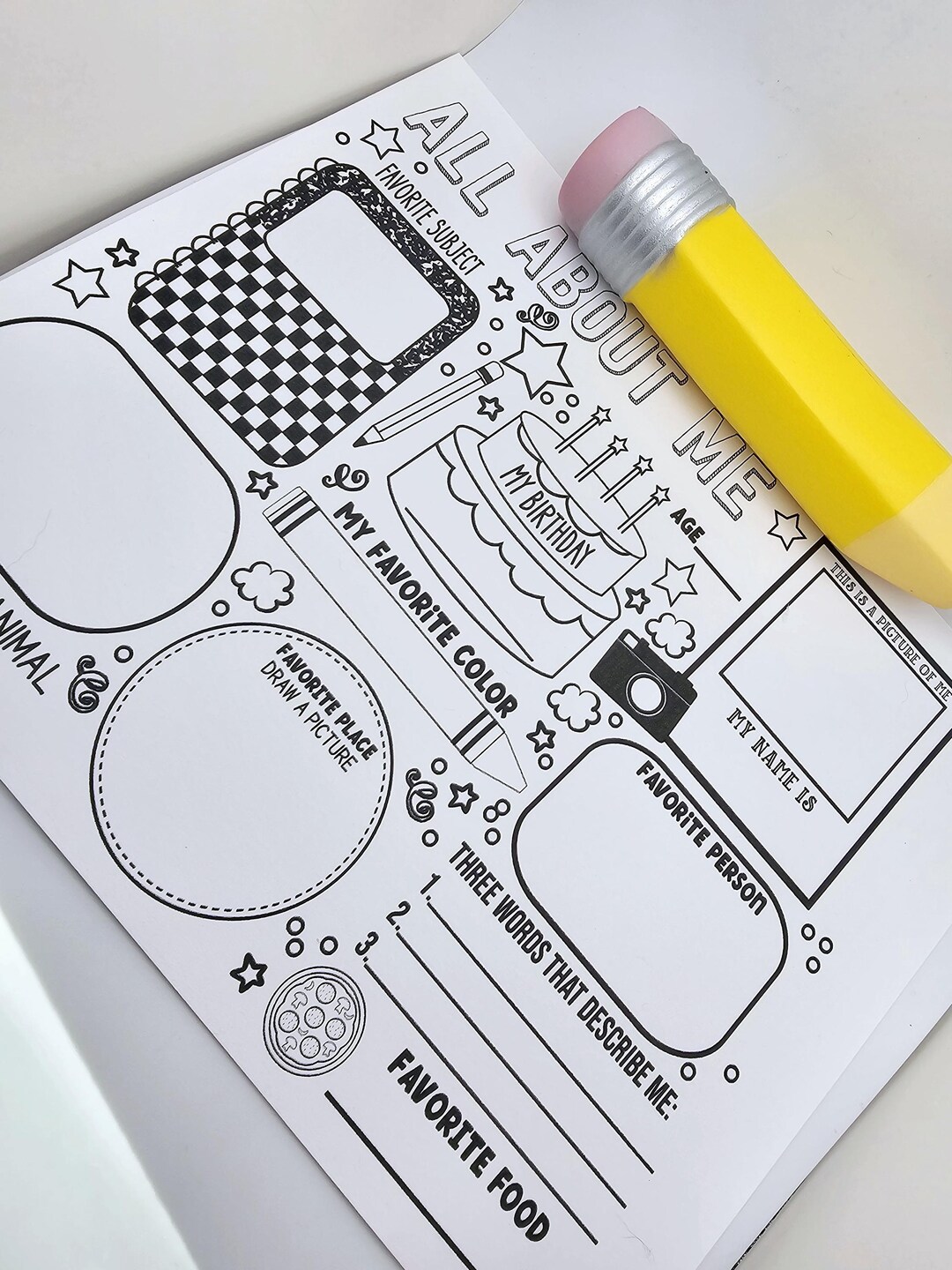 SCHOOL PRINTABLE- All About Me Doodle and Game Kit Teacher Resource ...