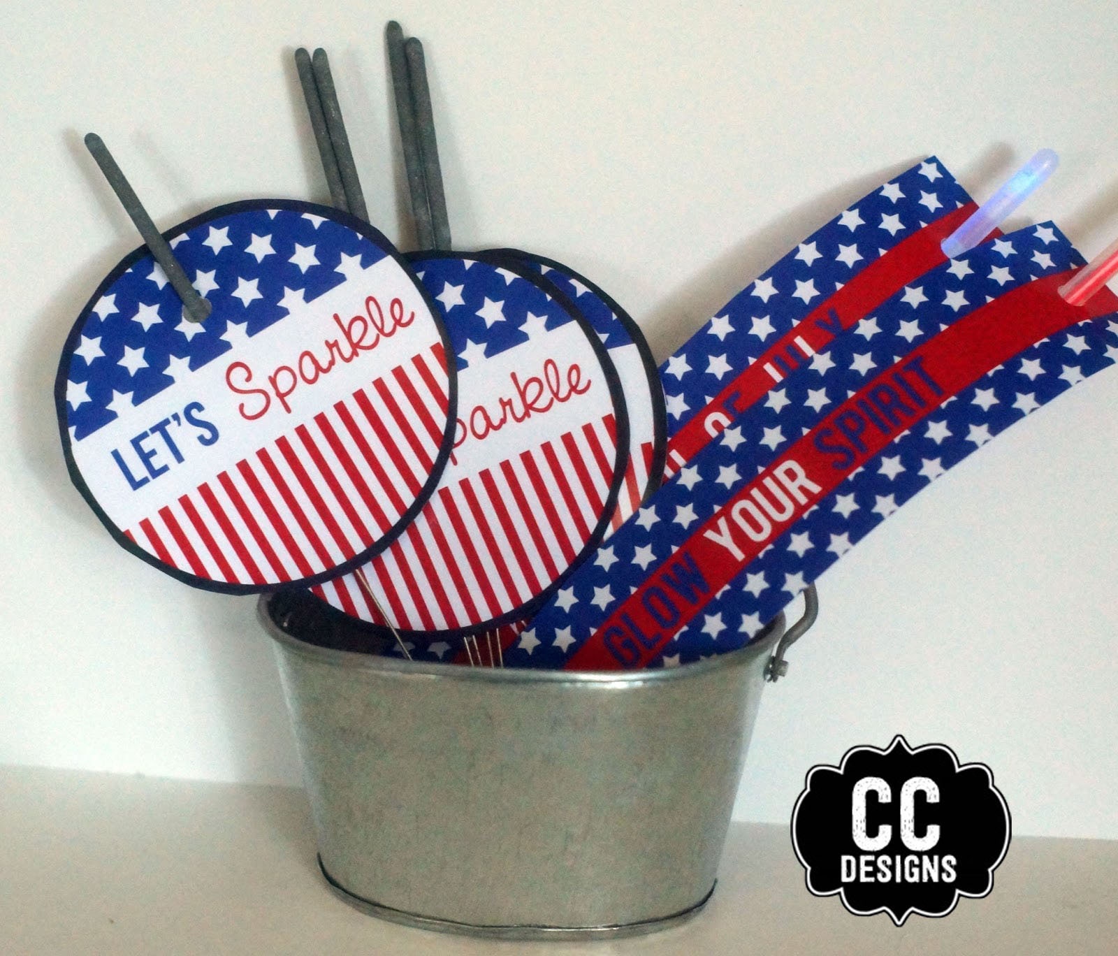 PRINTABLE Sparkler Favor Card Parade Sparkler Gift Favor Favor for 4th ...