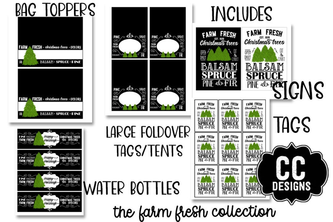 PRINTABLE- Farm Fresh Mega Pack Digital Collection Favor Tags Signs Bag ...