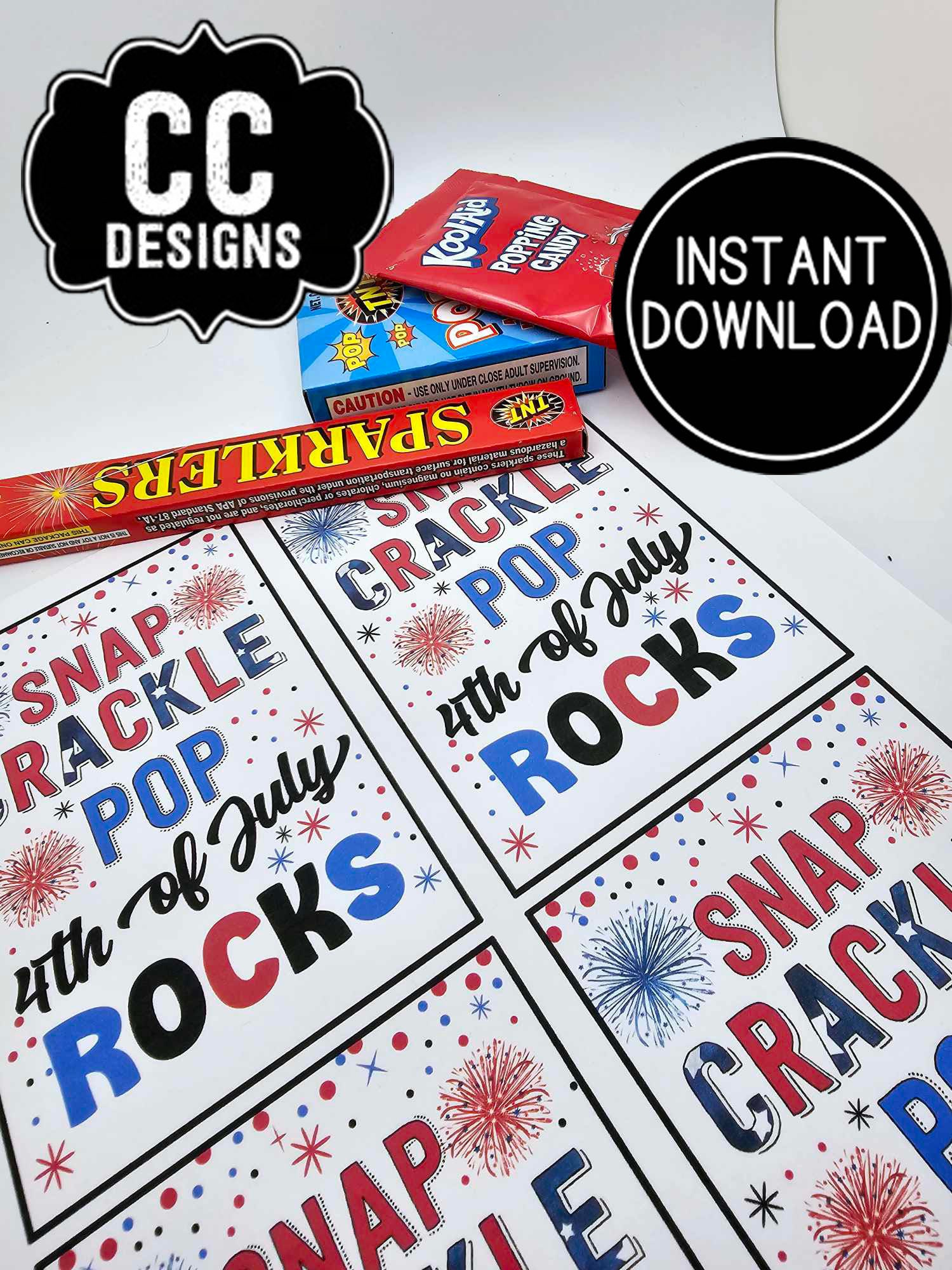 PRINTABLE Snap Crackle Pop Fourth of July Digital Printable Tags PDF ...