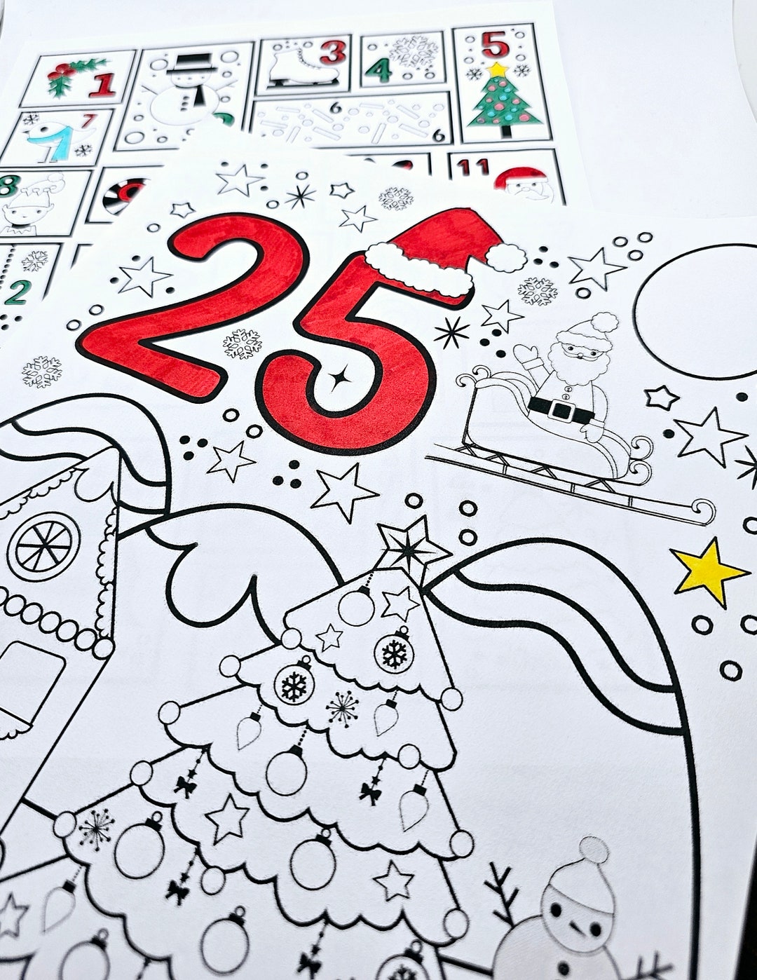 Christmas Holiday Advent Coloring Calendar Sheets Countdown to ...