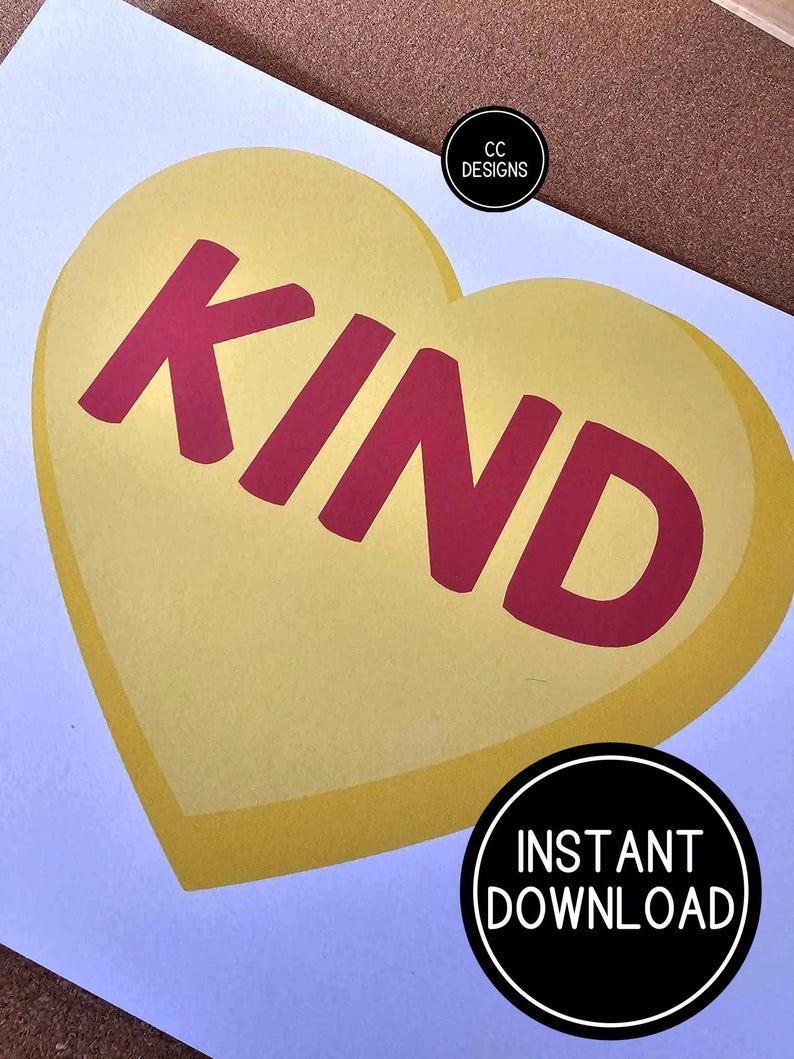 Valentine Kind Heart Bulletin Board Kit Conversation Heart Valentine's ...