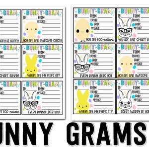 PRINTABLE Bunny Gram Candy Easter PTO Fundraiser Printable Cute Bunny ...
