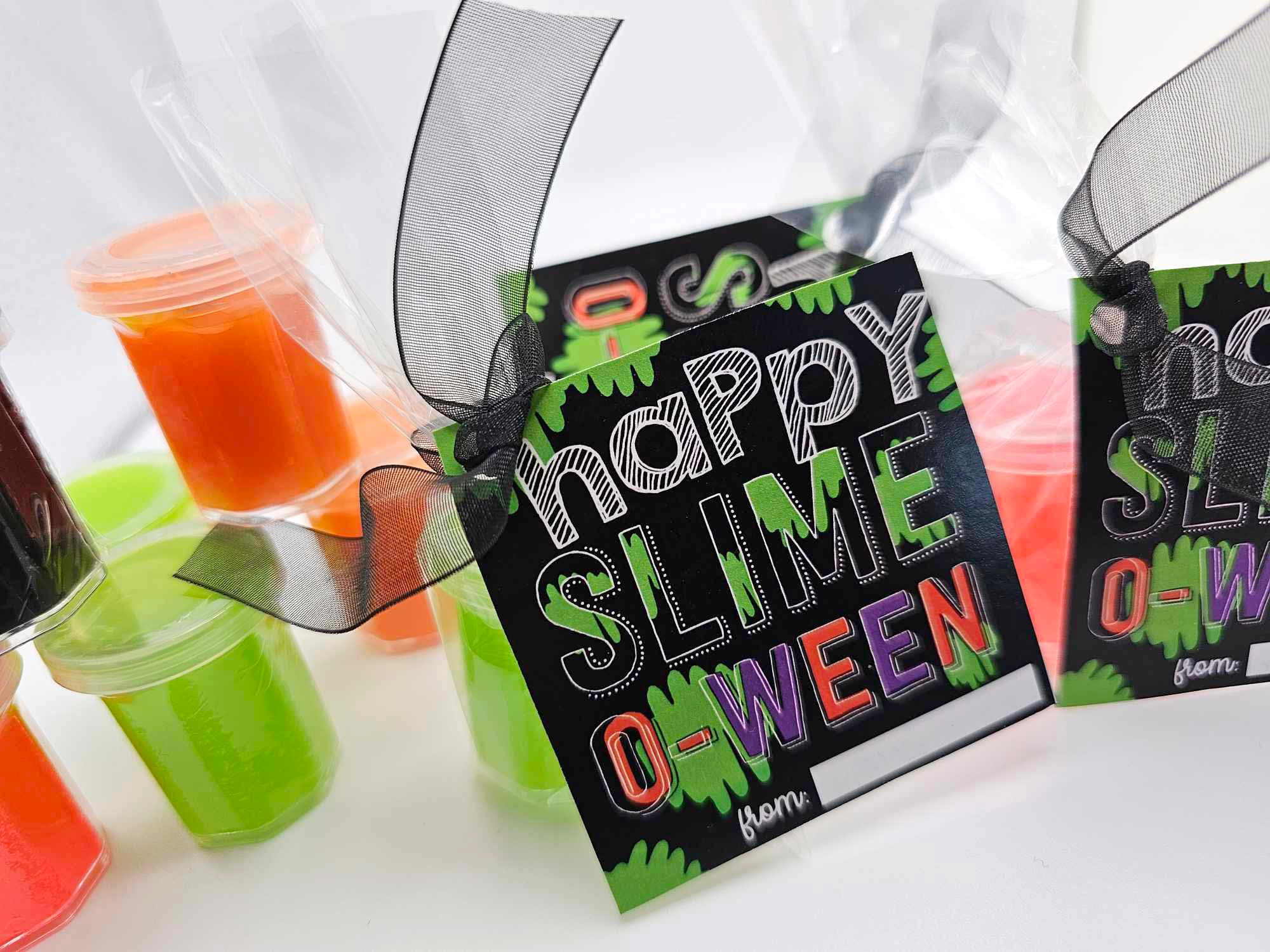 Slime-o Ween Halloween Slime Fun Favor Tags Slime Neon Tags - Etsy