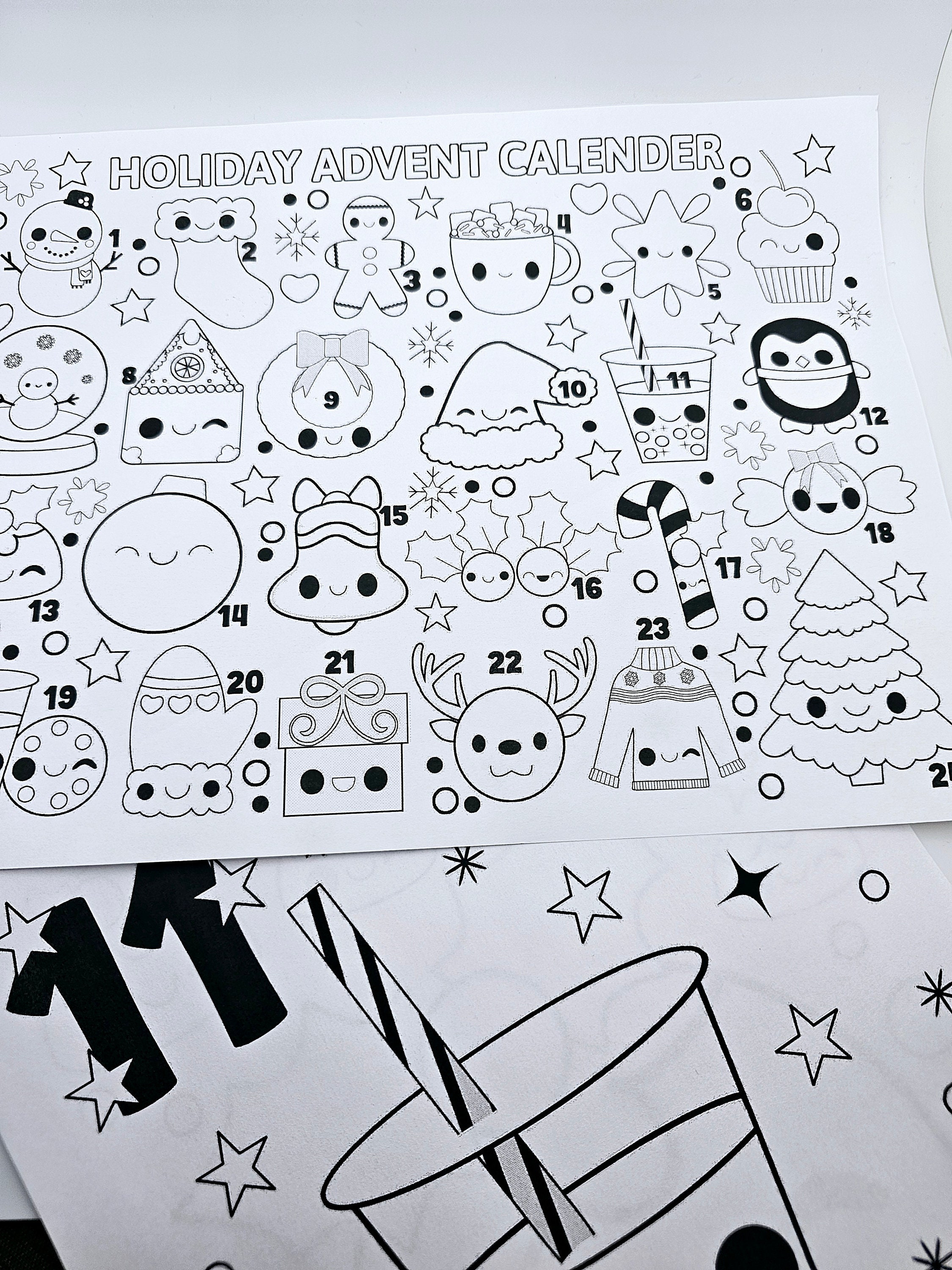 Christmas Advent Printable Holiday Advent Daily Coloring Activity Sheet ...