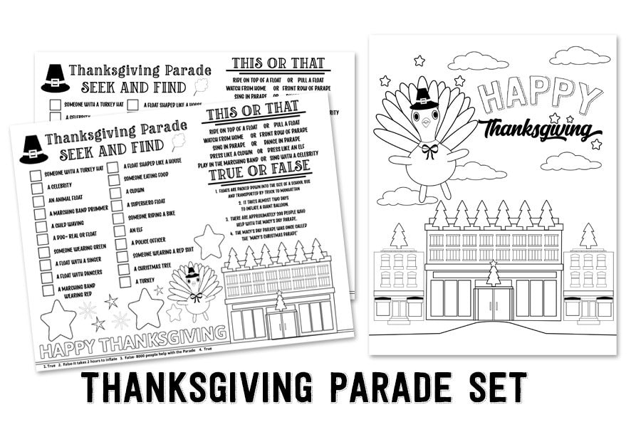 Thanksgiving Parade Activity Coloring Placemat Seek & Find - Etsy