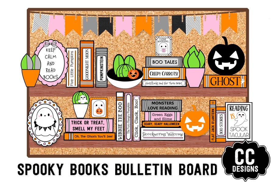 Spooky Books Bulletin Board Kit | Halloween Classroom Reading Corner ...