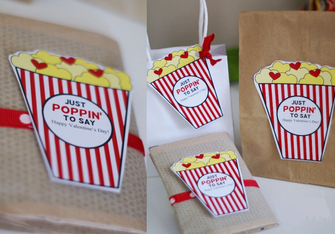 PRINTABLE Popcorn Love Digital Cut Out Popcorn Boxes Instant Download ...