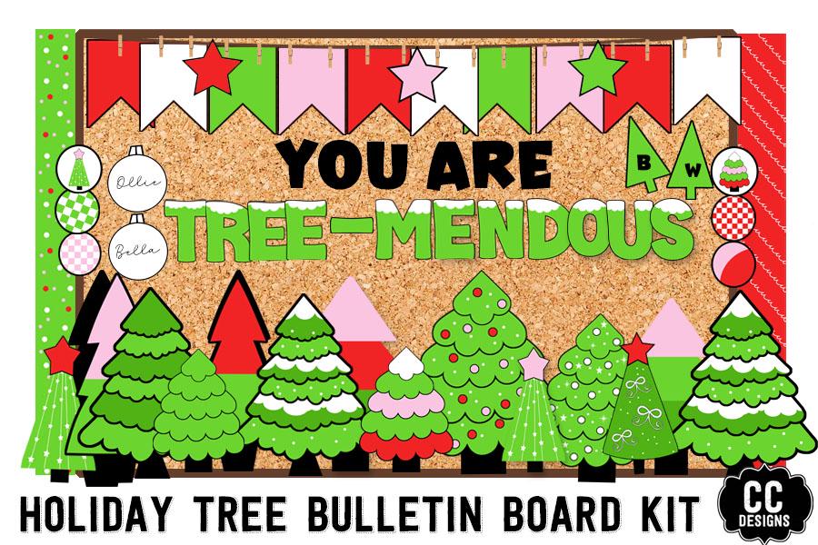 Tree Mendous Holiday Bulletin Board Kit Christmas Winter Kit for Doors ...