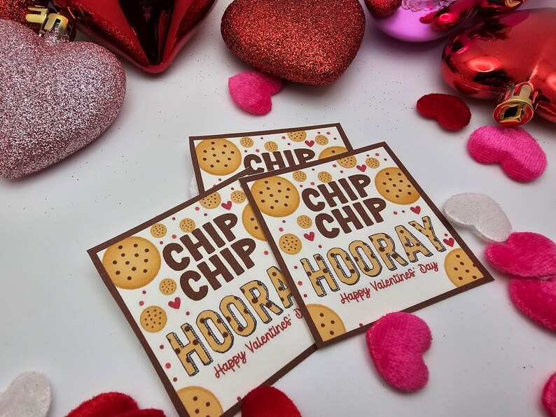 PRINTABLE Valentine Chip Chip Hooray Cookie Square Tags Valentine Card ...