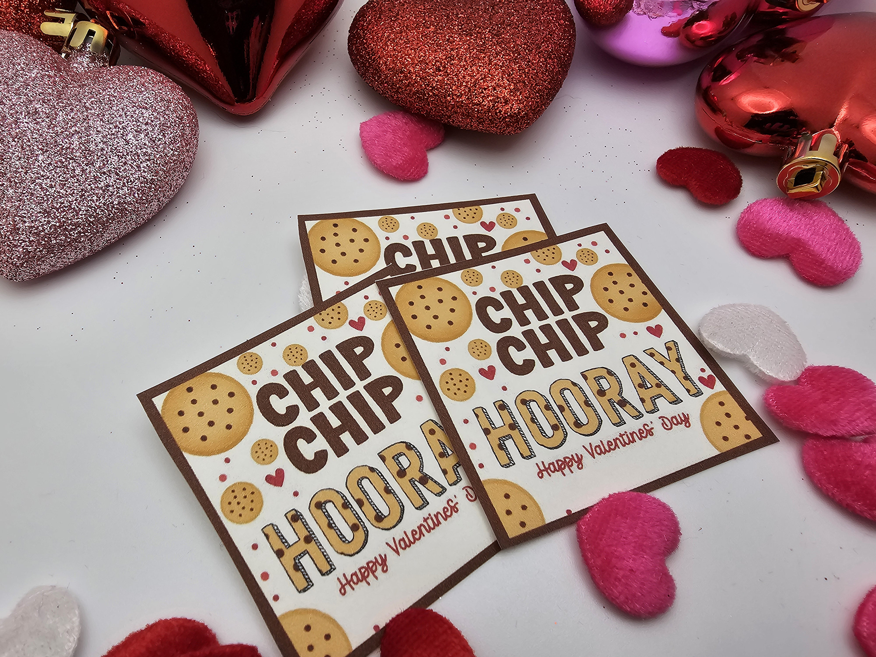 PRINTABLE Valentine Chip Chip Hooray Cookie Square Tags Valentine Card ...