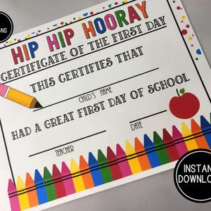 PRINTABLE Teacher First Day of School Certificate Preschool Teacher ...