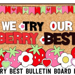 Berry Best Bulletin Board Strawberry Valentine Door Kit Classroom ...