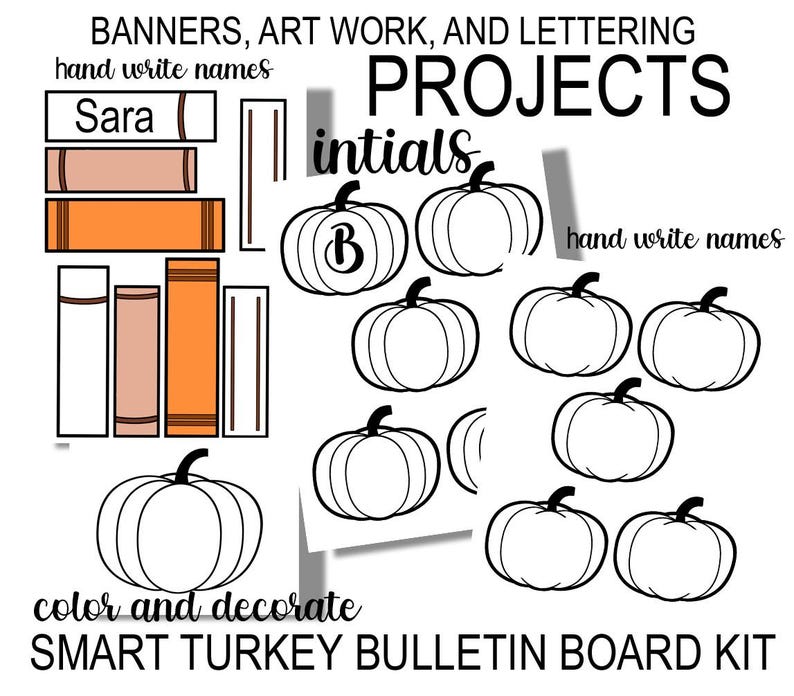 Smart Turkey Thanksgiving Bulletin Board Kit Door Kit for Class Decor ...