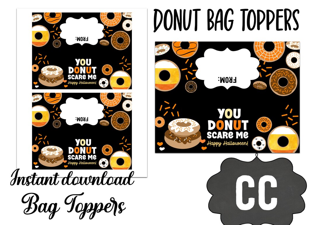 Halloween Donut Treat Bags I Sandwich Size Fill Bags Tags I - Etsy