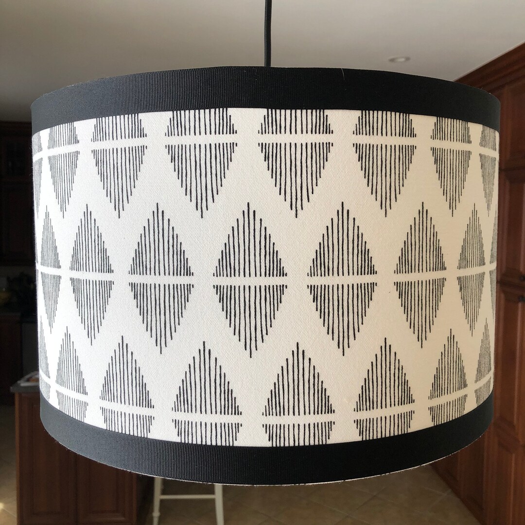 Black Diamond Pattern Fabric Lampshade - Etsy