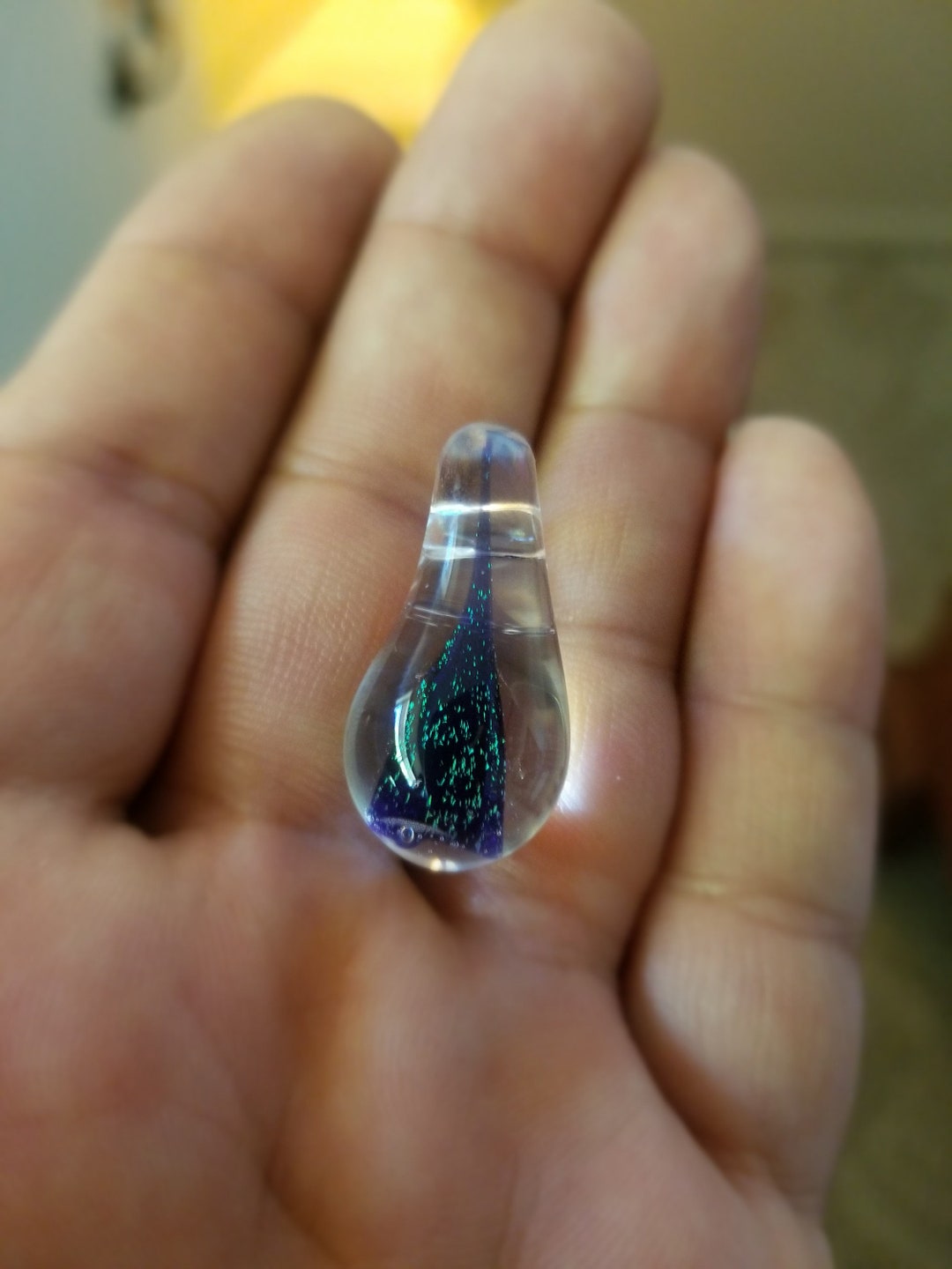 Dichroic Pyrex Glass Teardrop Pendant - Etsy