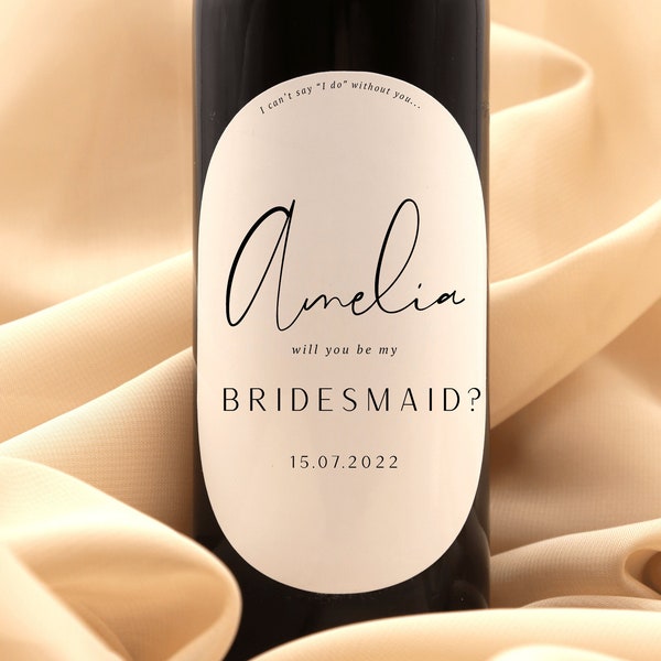 Bridesmaid Wine Label - Etsy Australia
