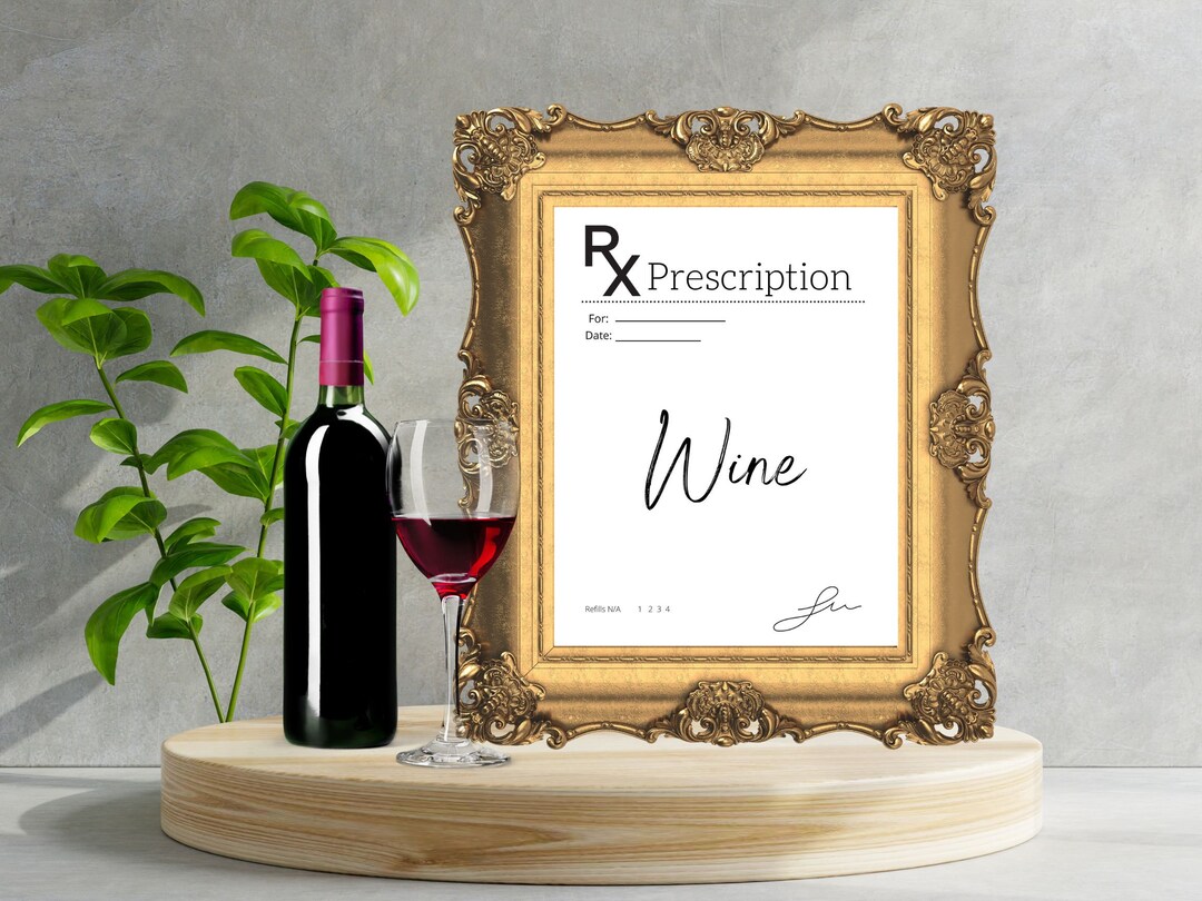 Prescription Wine Wall Art Print - Etsy