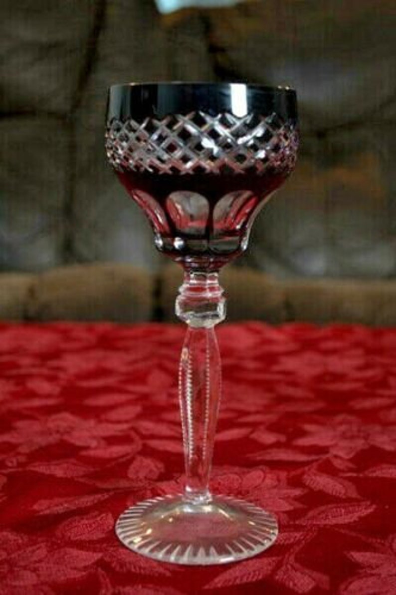 Colored Lead Crystal Glasses With Wine Decanter Set | Etsy