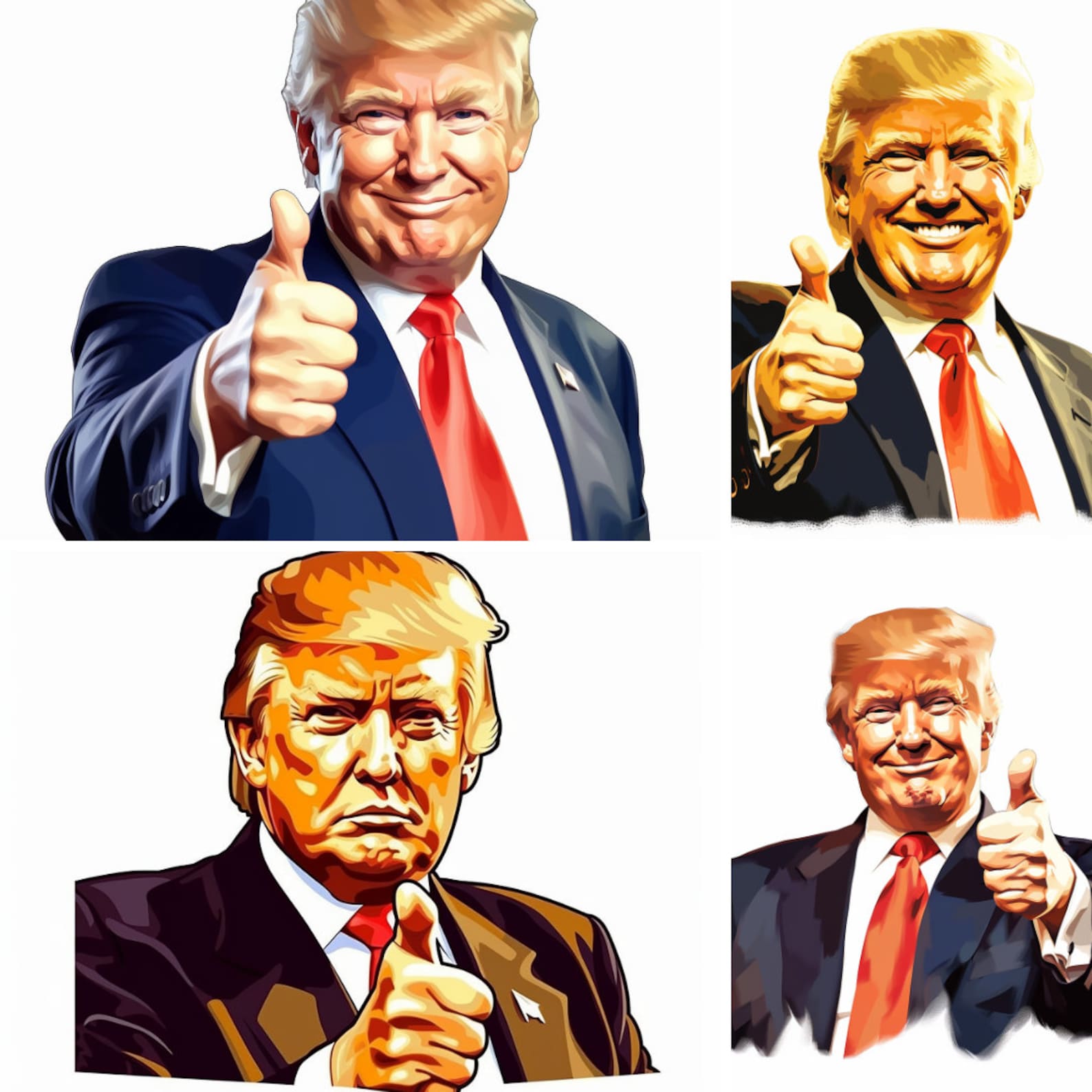 Donald Trump Thumbs up PNG Clipart Bundle, Commercial Use (digital ...