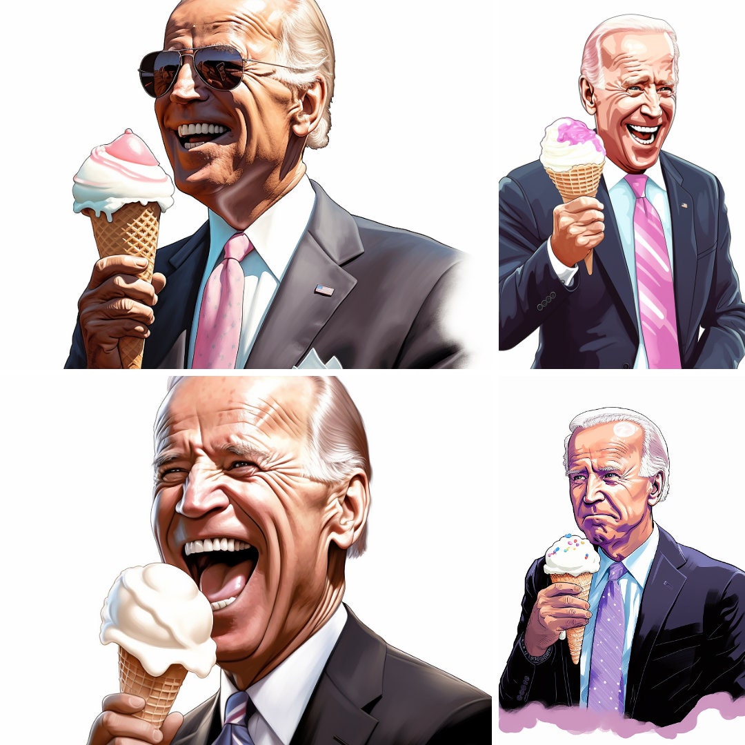 Joe Biden Ice Cream Clipart, Funny Political PNG Bundle (commercial Use ...