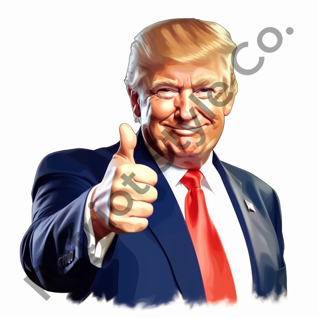Donald Trump 8 Clip Art Digital Designs Graphic Image Bundle Thumbs up ...