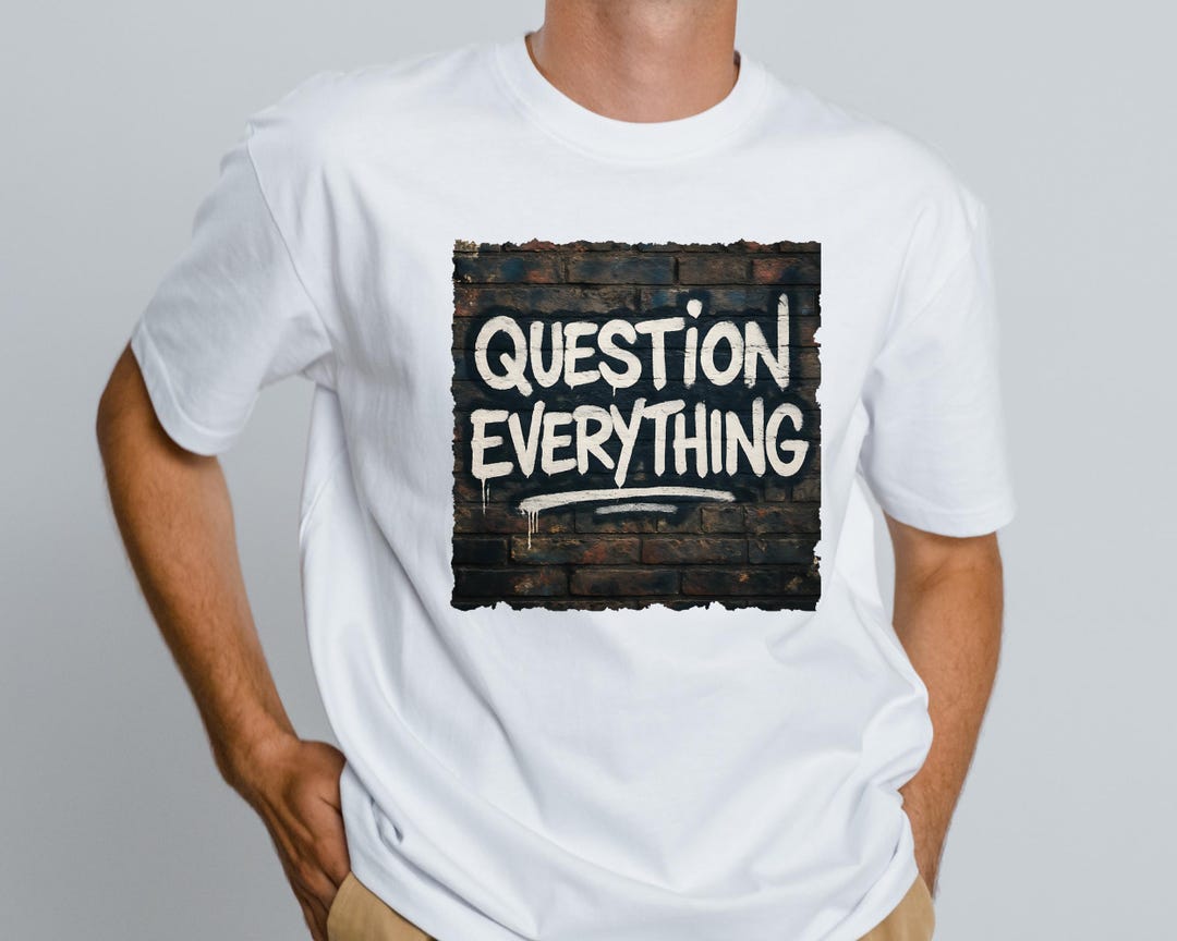 Question Everything Graffiti PNG – Urban Brick Wall Digital Art ...
