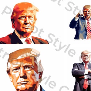 Donald Trump 18 Clip Art Digital Designs Graphic Image Bundle Biden 45 ...