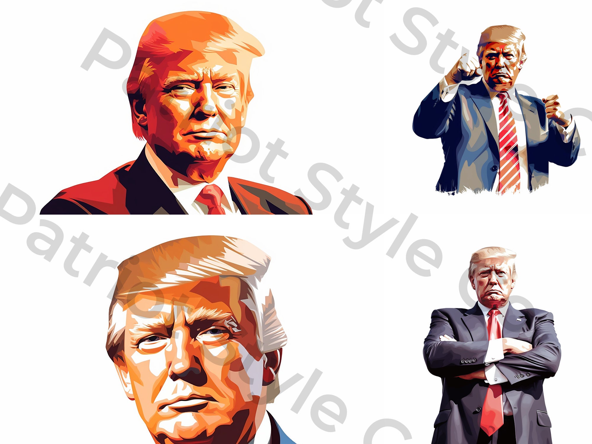 Donald Trump Clip Art Bundle, 18 PNG Designs (digital Download) - Etsy