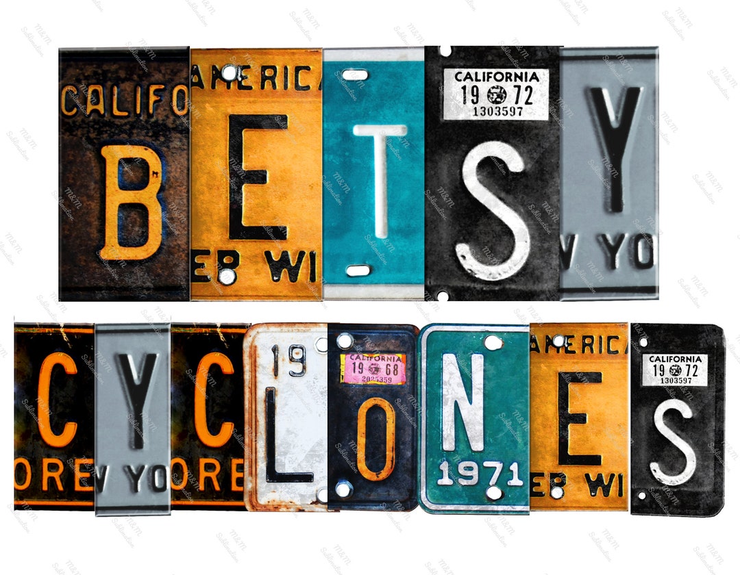 Betsy Cyclones Car Tags Elizabethton PNG Sublimation - Etsy