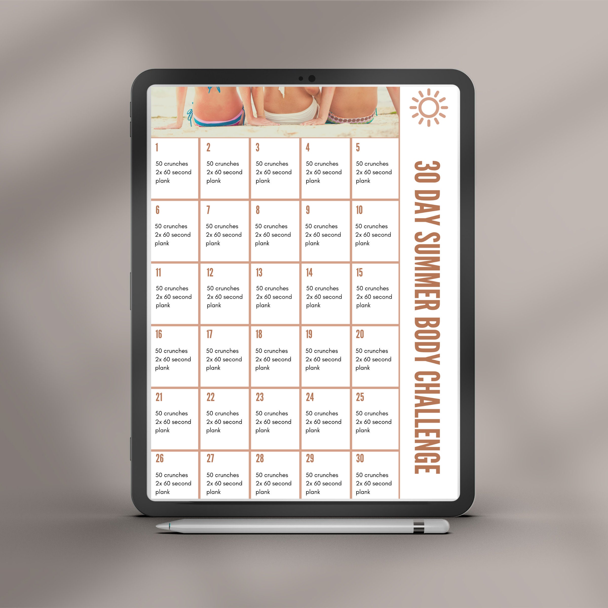 30 Day Summer Body Guide Summer Body Printable Bikini Body Workout Plan ...