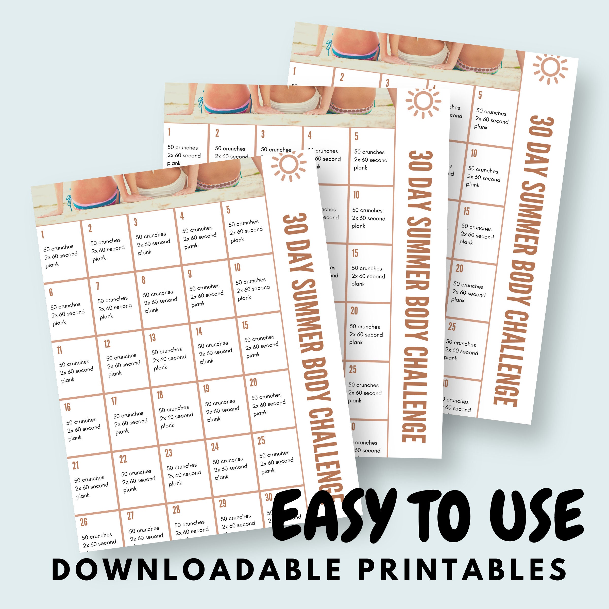30 Day Summer Body Guide Summer Body Printable Bikini Body Workout Plan ...