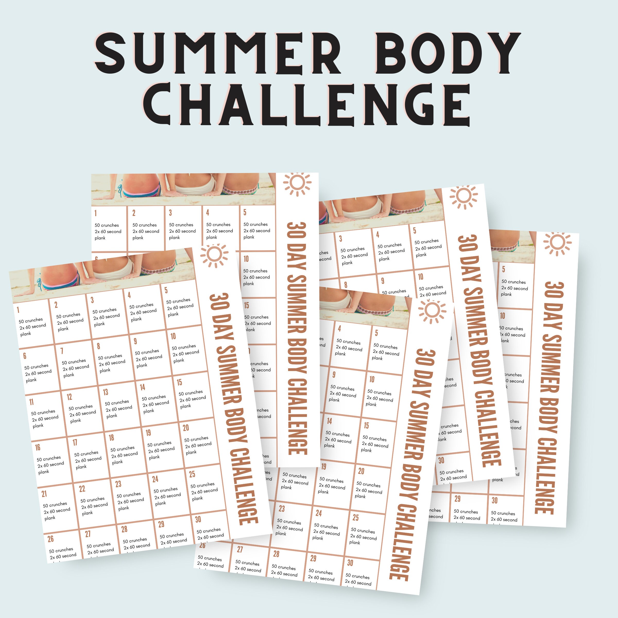 30 Day Summer Body Guide Summer Body Printable Bikini Body Workout Plan ...