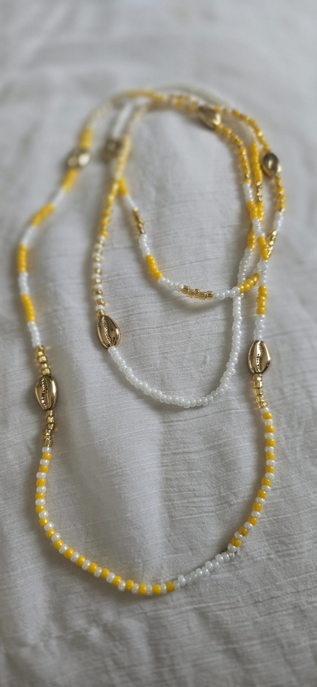 Obatala Y Ochun Orisha Eleke Yellow & White Beaded Yoruba Necklace IFA ...