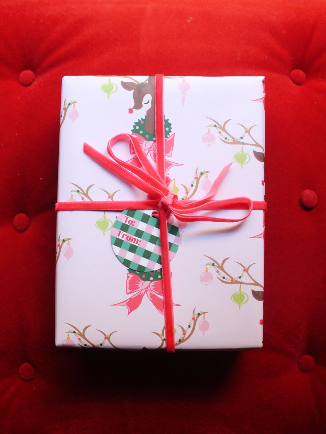 Christmas Reindeer Rudolph Wrapping Paper - Rudolpho - Etsy