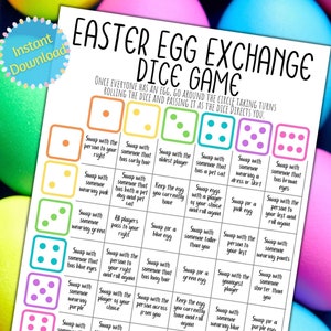 Easter Egg Exchange Dice Game Printable Game Easter Group - Etsy